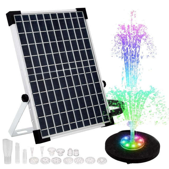 OCGIG Solar Water Fountain Pump, 15W Outdoor Solar Powered Fountain ...