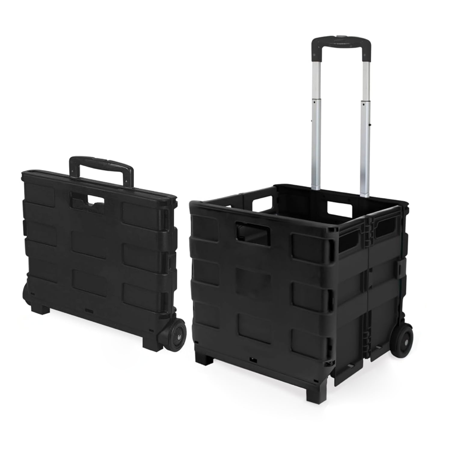 OCHAPA Foldable Utility Cart with Lid & Basket, Portable 2-Wheel ...
