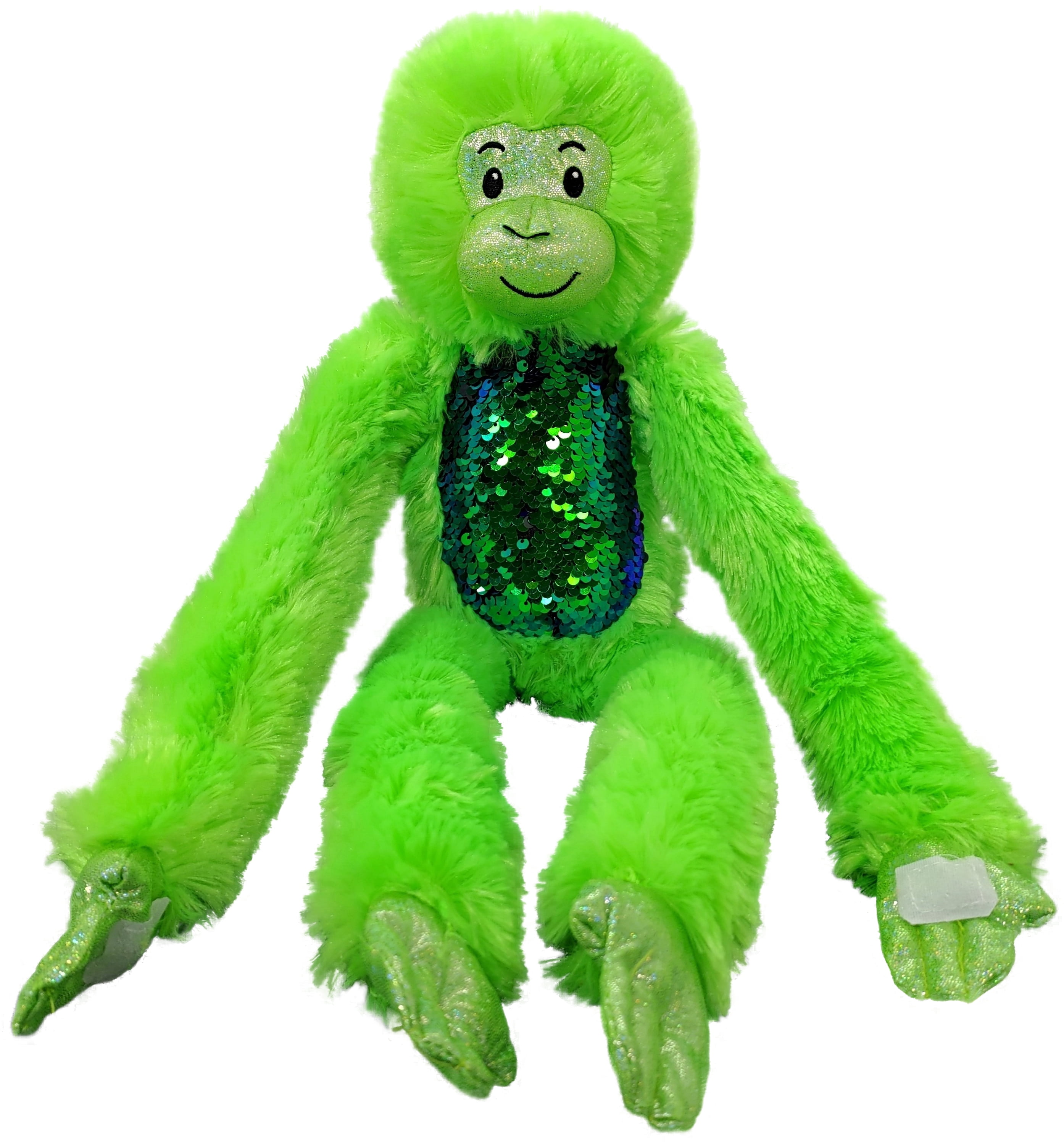 OCINAPALS Lime Green Funkee Monkey with Velcro Hands and Sequin Belly ...