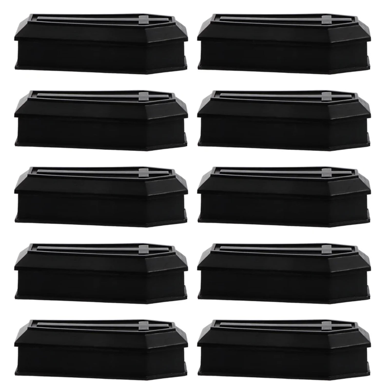 OCLUN 10Pcs Halloween Coffin Prop Plastic Fake Funeral Coffin Party ...