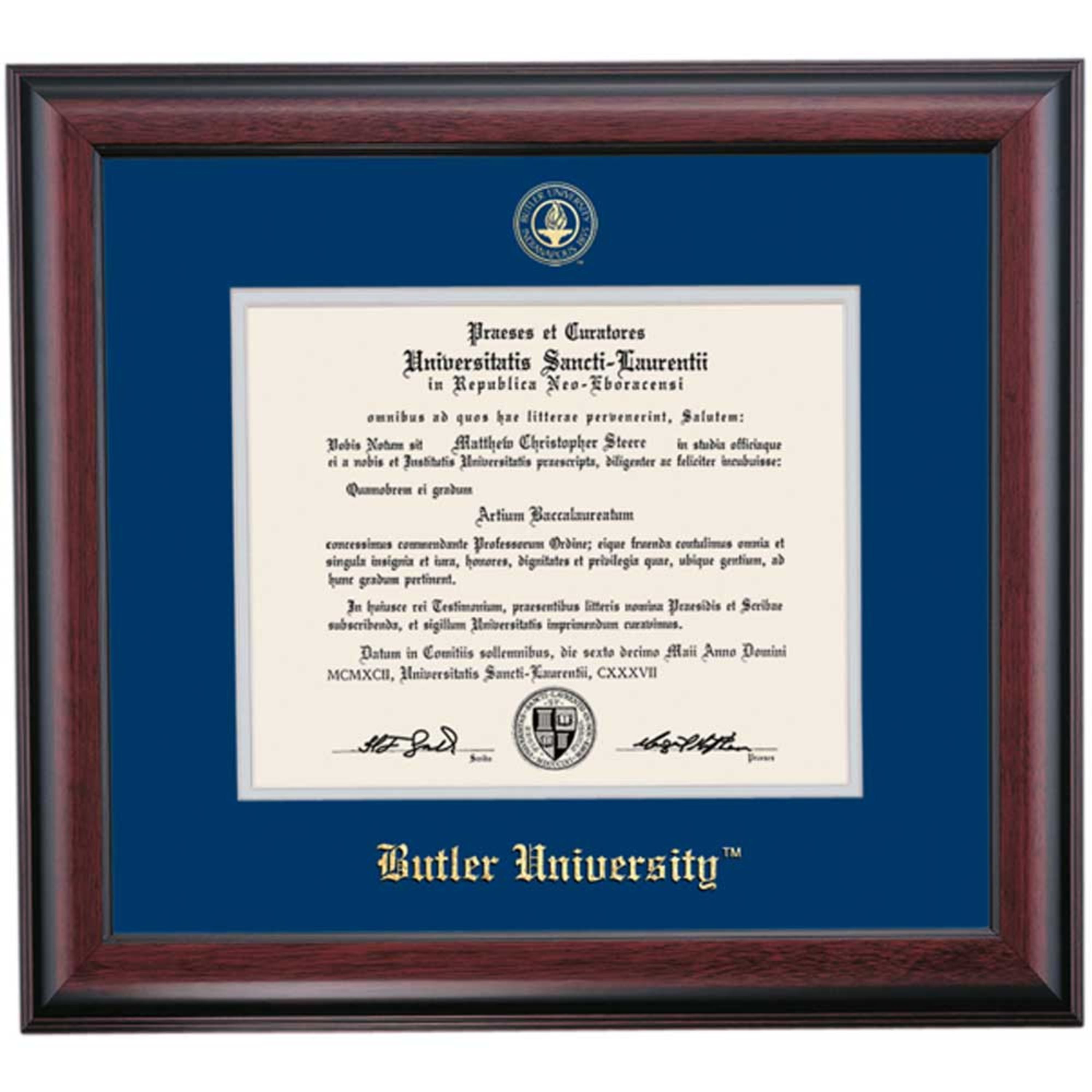 OCM Diploma Frame for Butler University, 16" x 18" Diploma Certificates ...