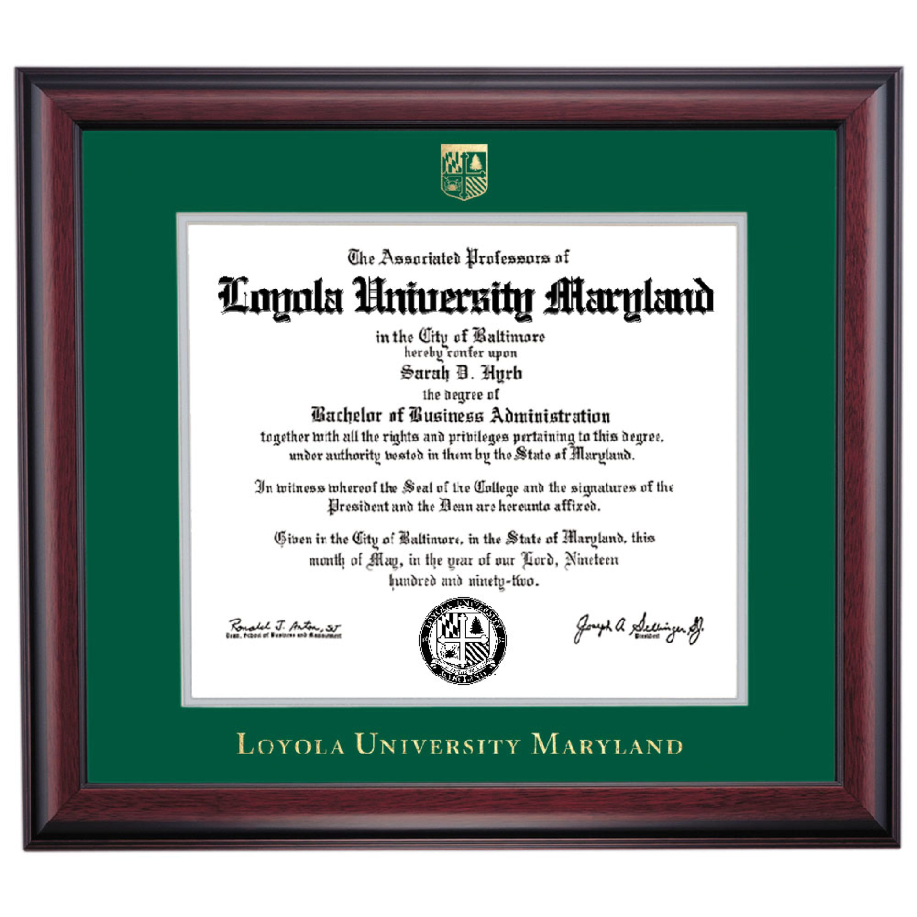OCM Diploma Frame for Loyola University Maryland, 19" x 21" Diploma ...