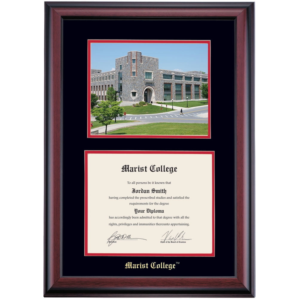 OCM Diploma Frame for Marist College, Black/Cherry Mat with Hancock ...
