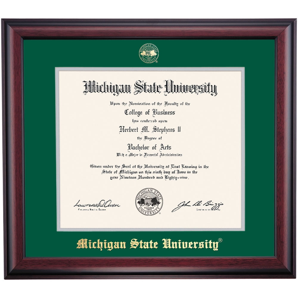 OCM Diploma Frame for Michigan State University MSU, 19" x 21" Medical ...