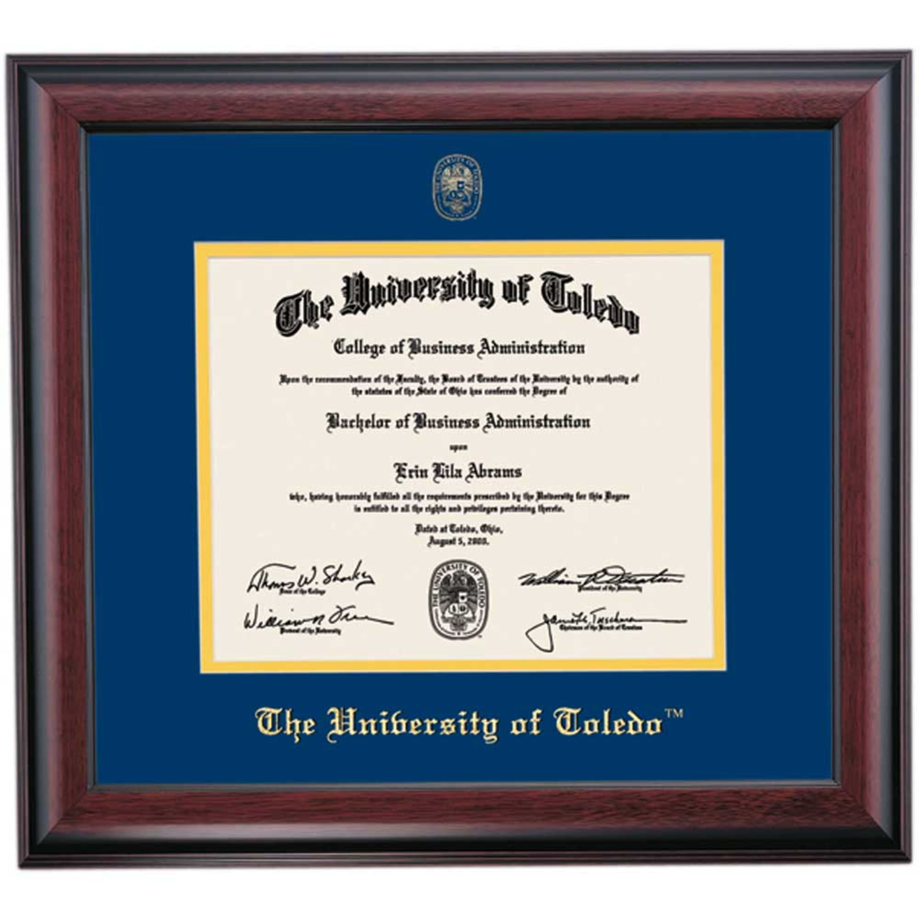OCM Diploma Frame for The University of Toledo, 16" x 18" Diploma ...