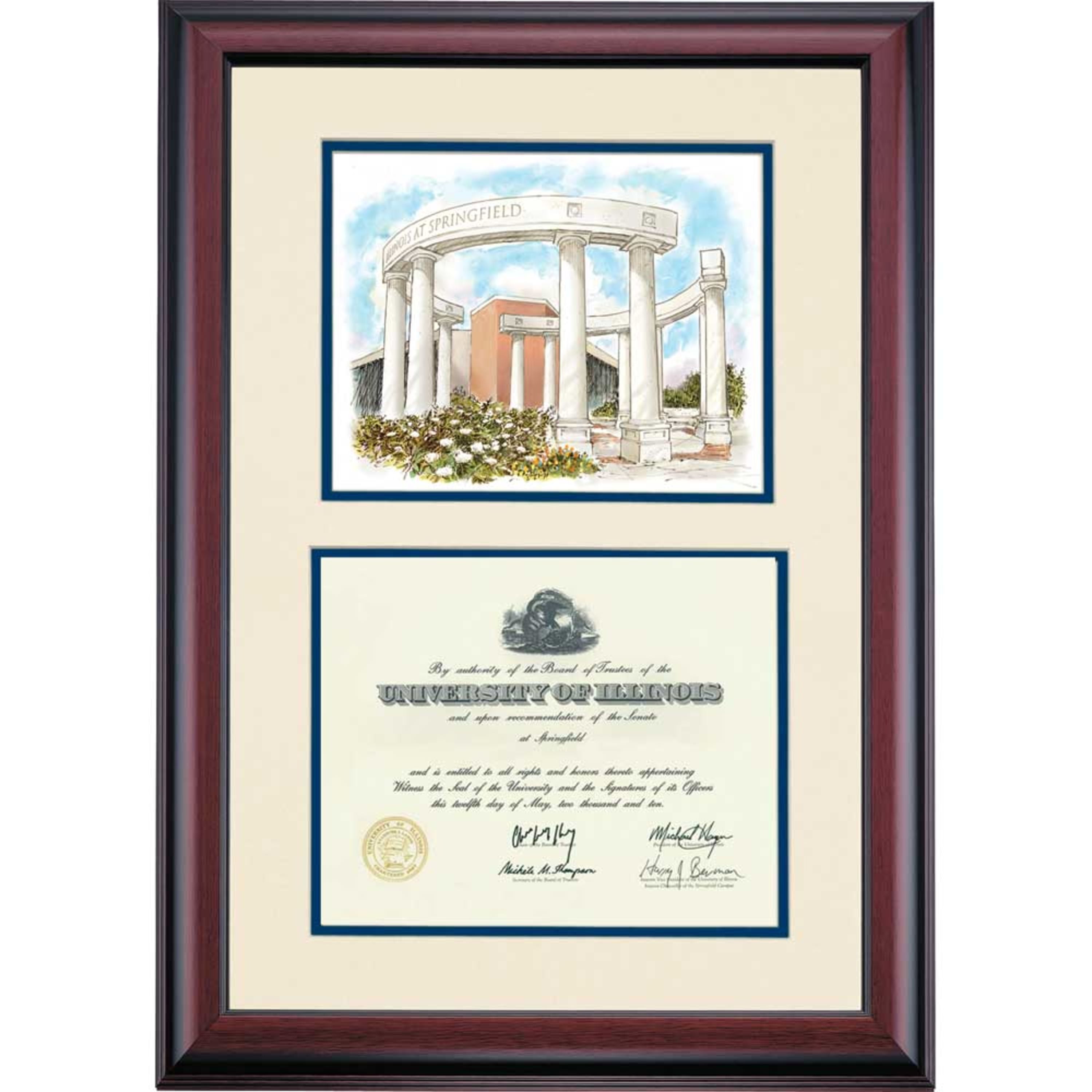 OCM Diploma Frame for University of Illinois Springfield UIS, Ivory ...