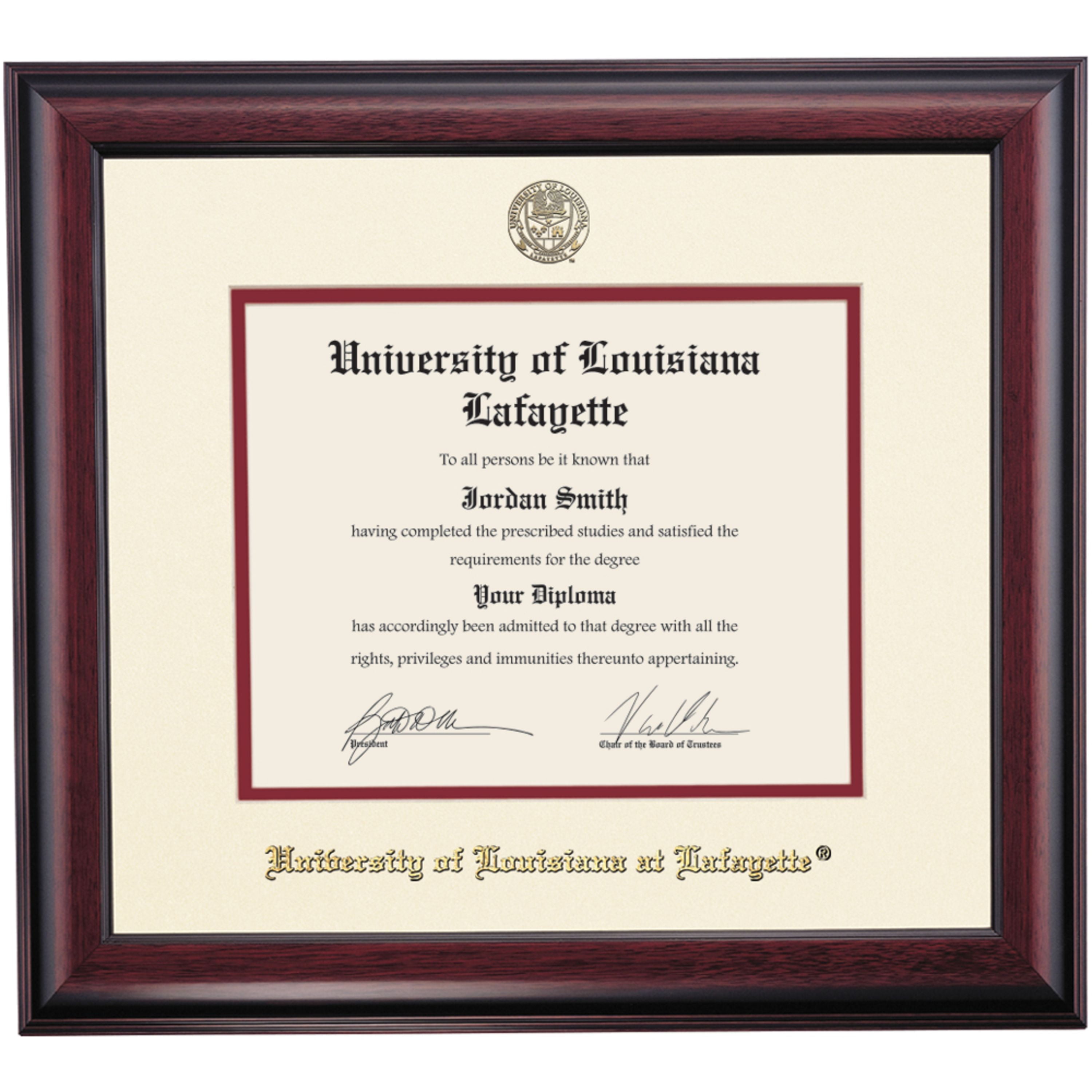 OCM Diploma Frame for University of Louisiana at Lafayette, 16" x 18 ...