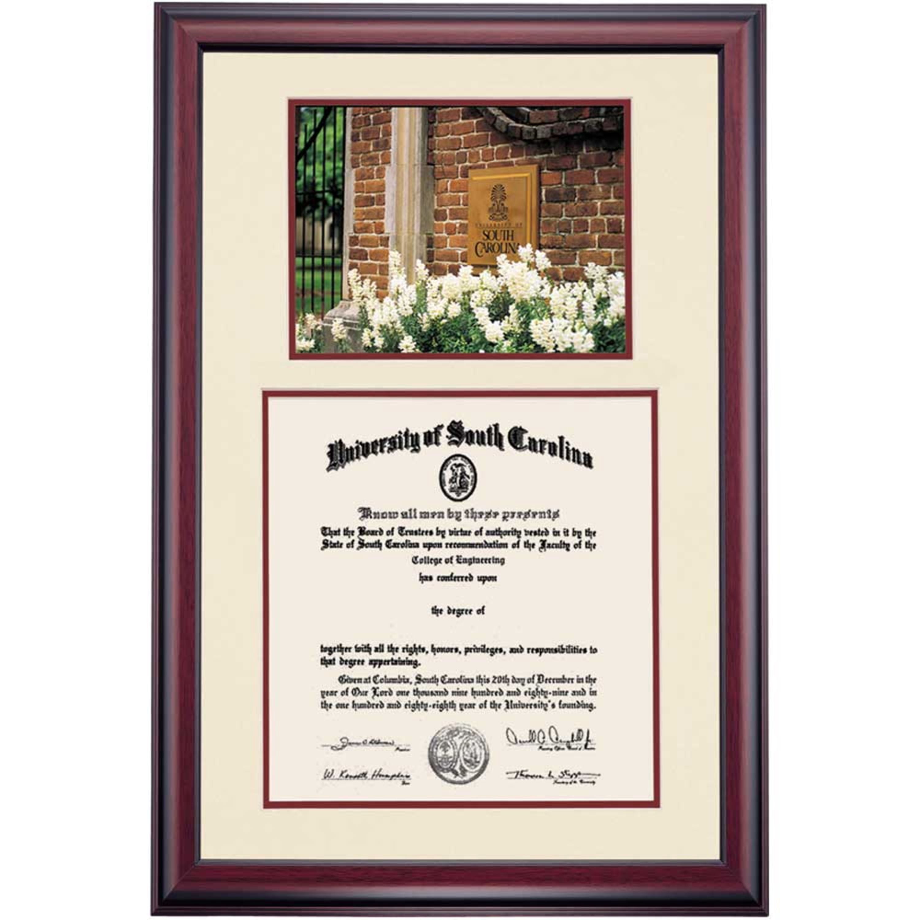 OCM Diploma Frame for University of South Carolina USC, Ivory/Maroon ...