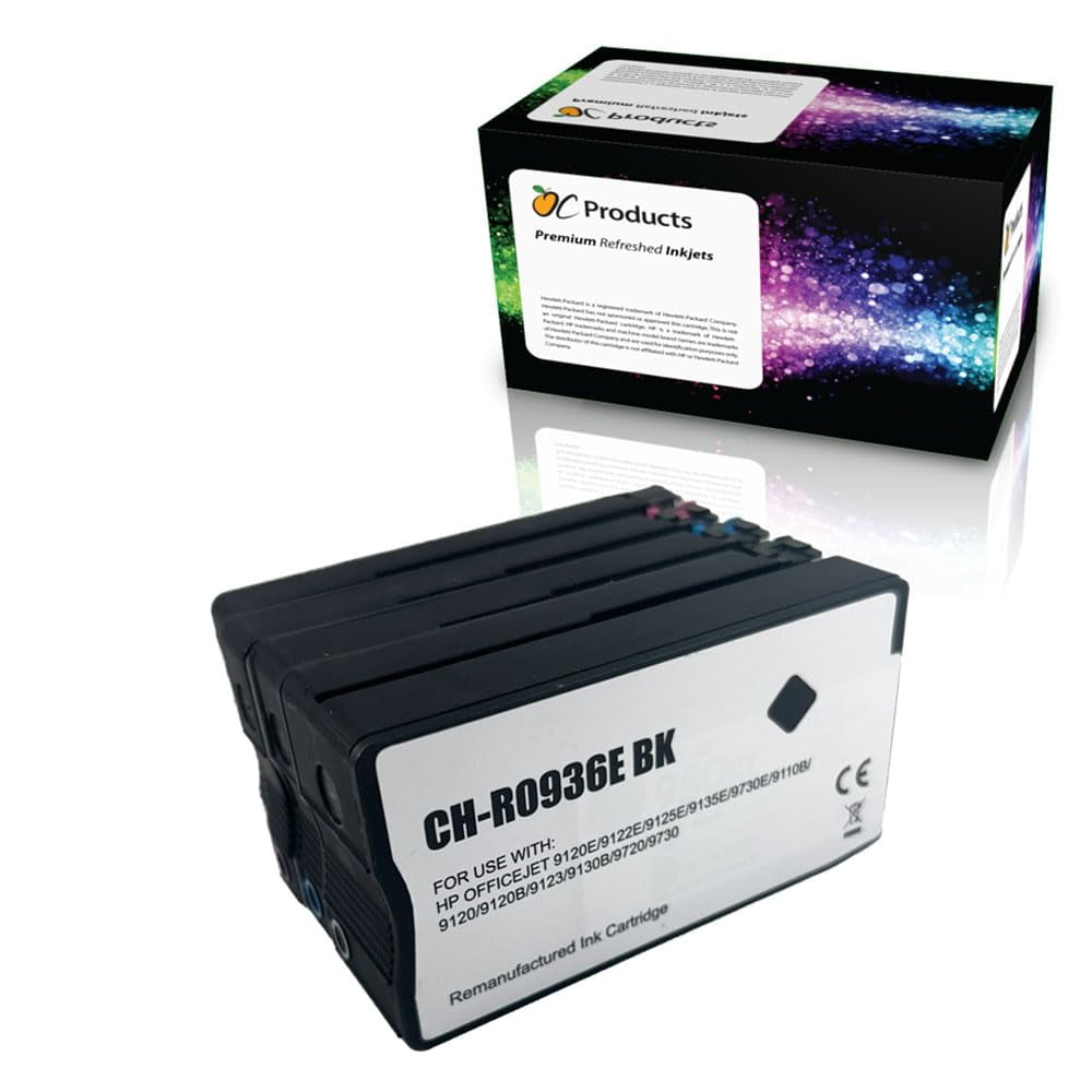 OCProducts Compatible Ink Cartridge 4 Pack for HP 936e Ink Cartridge for OfficeJet Pro 9110b ...