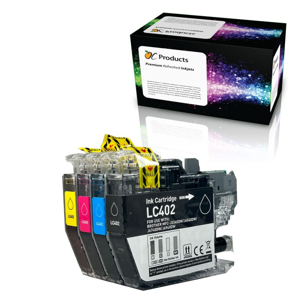 OCProducts Compatible Ink Cartridge Replacement for Brother LC402 4 ...