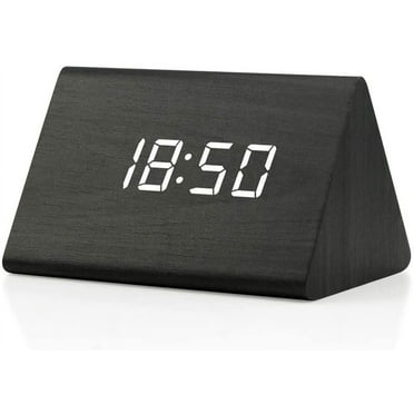 Electime Wooden Digital Alarm Clock with Smart Sensor Night Light ...