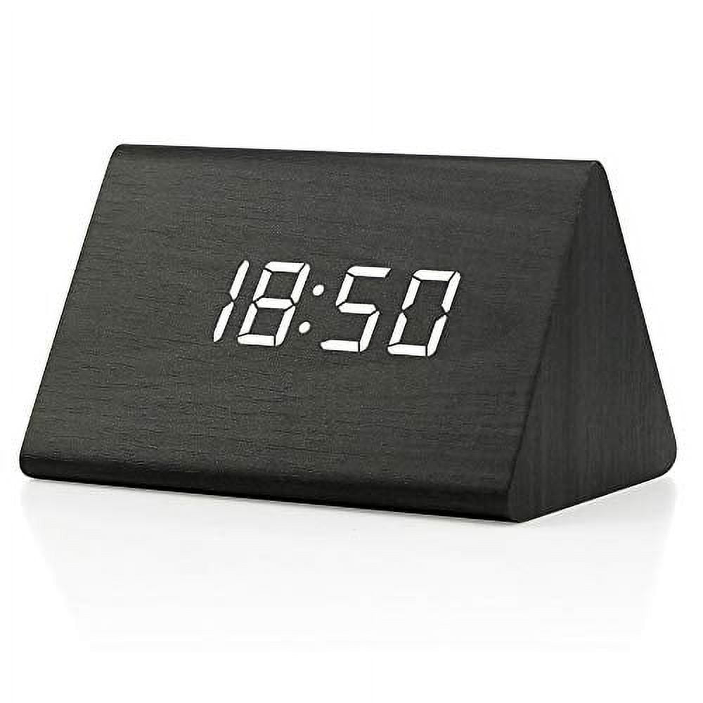 OCT17 Wooden Wood Clock , 2020 New Version LED Alarm Digital Desk Clock ...