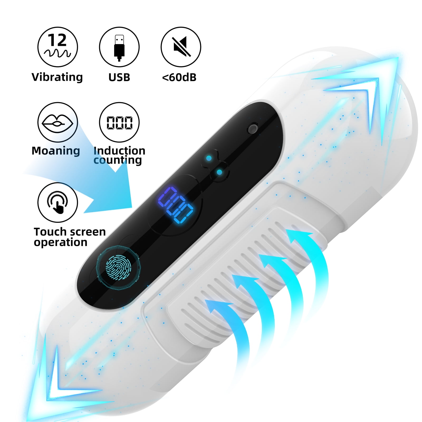 OCTMOM Automatic Male Masturbator, Masturbators with 12 Vibration Modes ...