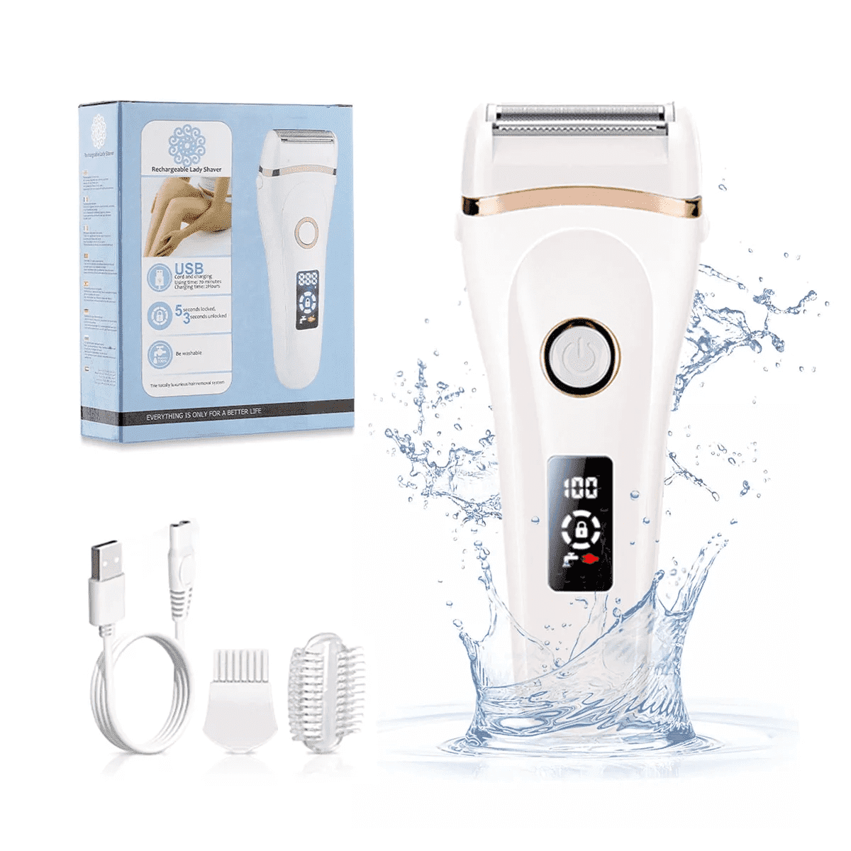 OCTMOM 3 in 1 Women's Electric Shaver, Wet/Dry, Painless, IPX6 ...
