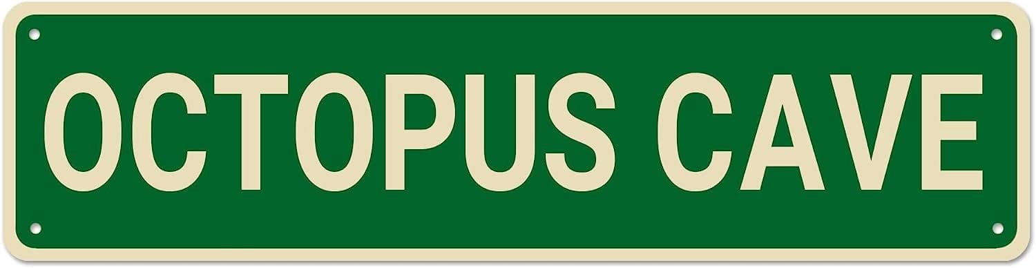 OCTOPUS CAVE Vintage Signs Retro Tin Signs Art Plaque Aluminum Sign for ...