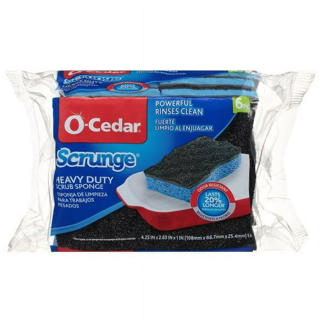 OCedar Heavy Duty Green Scrunge Scrubber Sponge 6 Pack - Walmart.com
