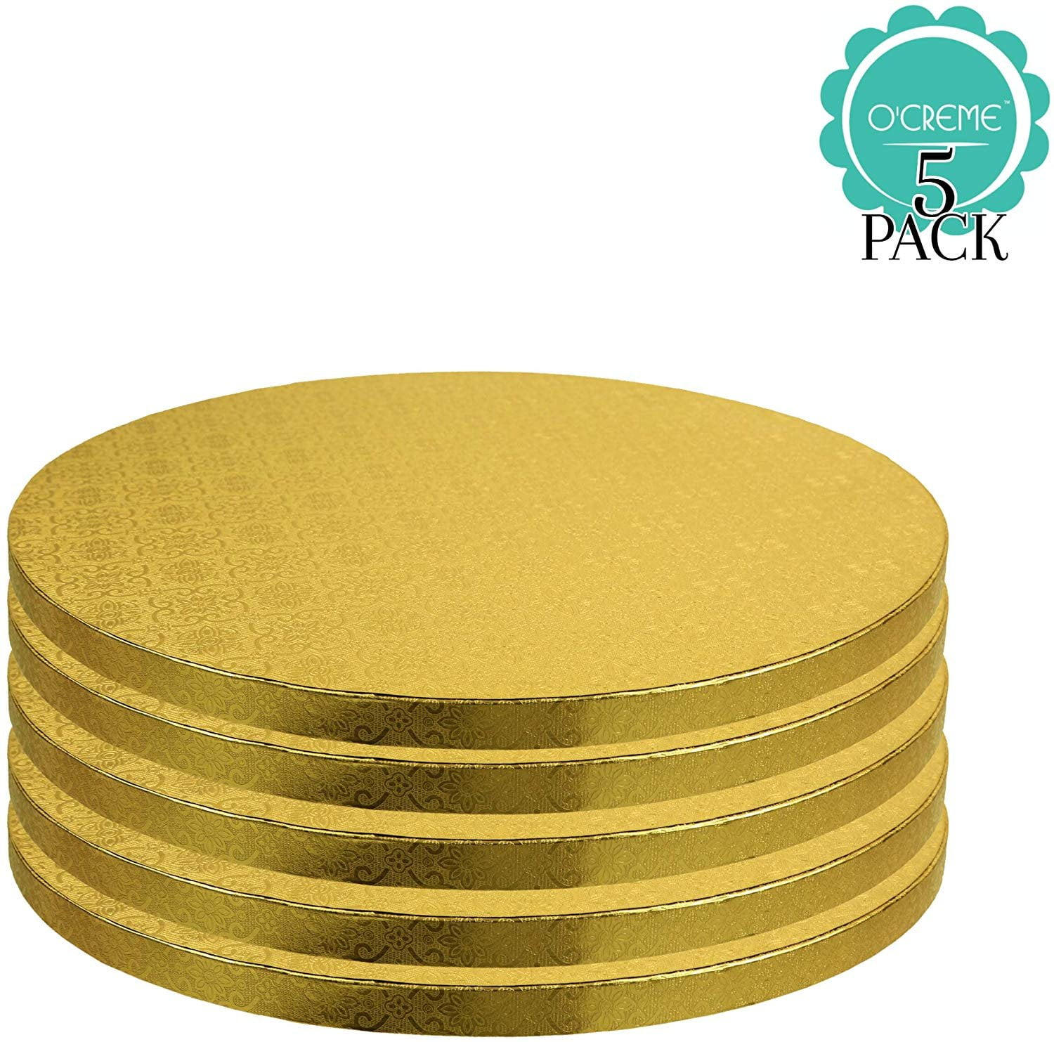 OCreme Cake Board, Gold Foil Round Cake Circles with Gorgeous Design ...