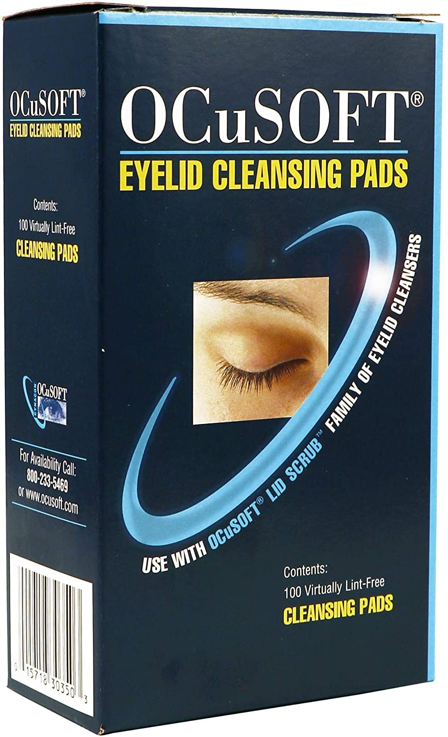 OCuSOFT Original Eyelid Cleansing Replacement Pads, White, 100 Count ...
