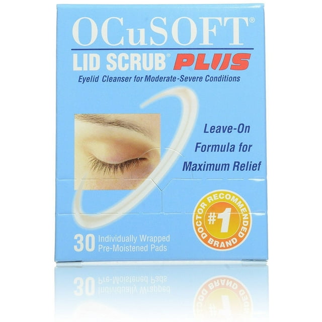 OCuSOFT Plus Eyelid Cleanser Pads, 30 Pre-Moistened Pads, Pack of 2 ...