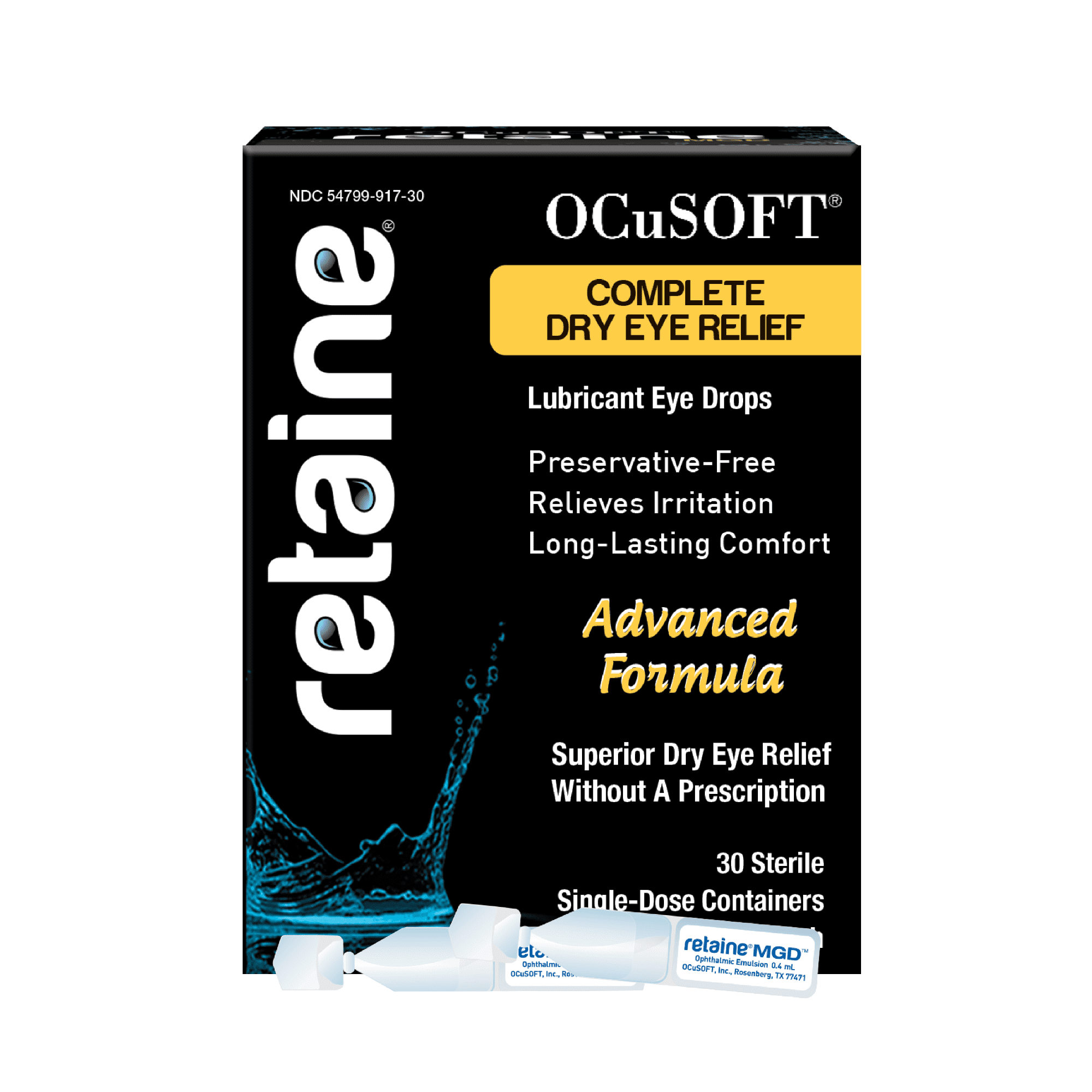 OCuSOFT Retaine MGD Preservative Free Eye Drops, 30 Count HSA/FSA ...