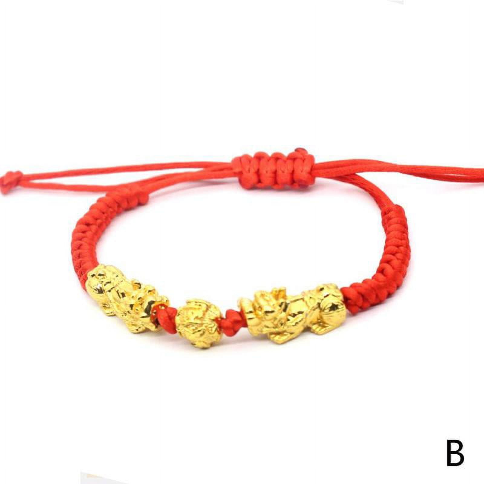 銆怌OD銆?022 Double Pixiu Red String Bracelet T7C7 - Walmart.com