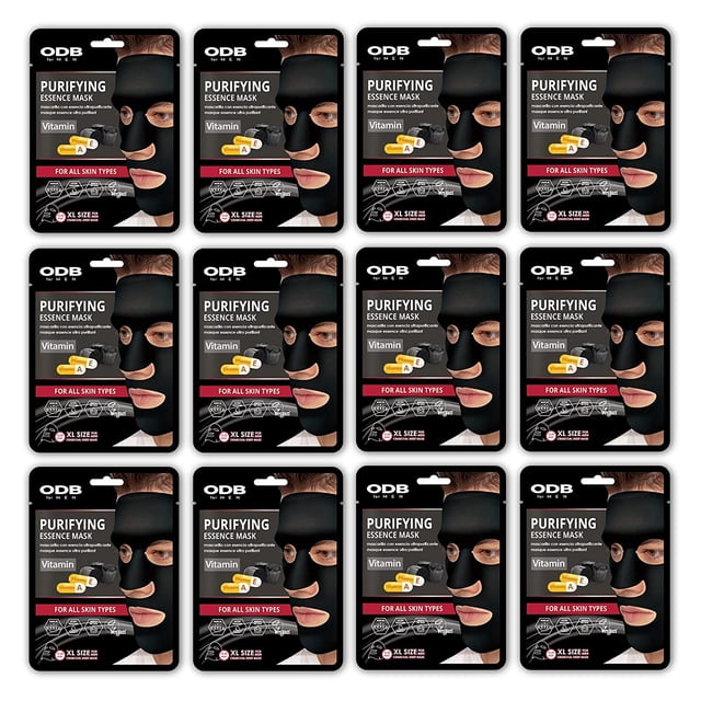ODB for Men 12PK Charcoal Facial Mask for Men Skincare Bulk face masks ...