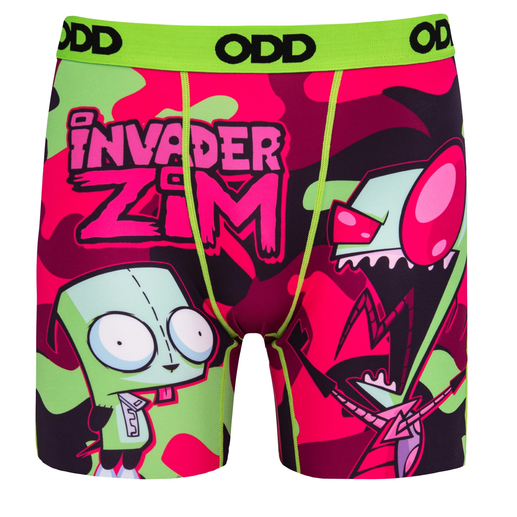 ODD SOX Men's Novelty Underwear Boxer Briefs, Invader Zim Camo- Large ...
