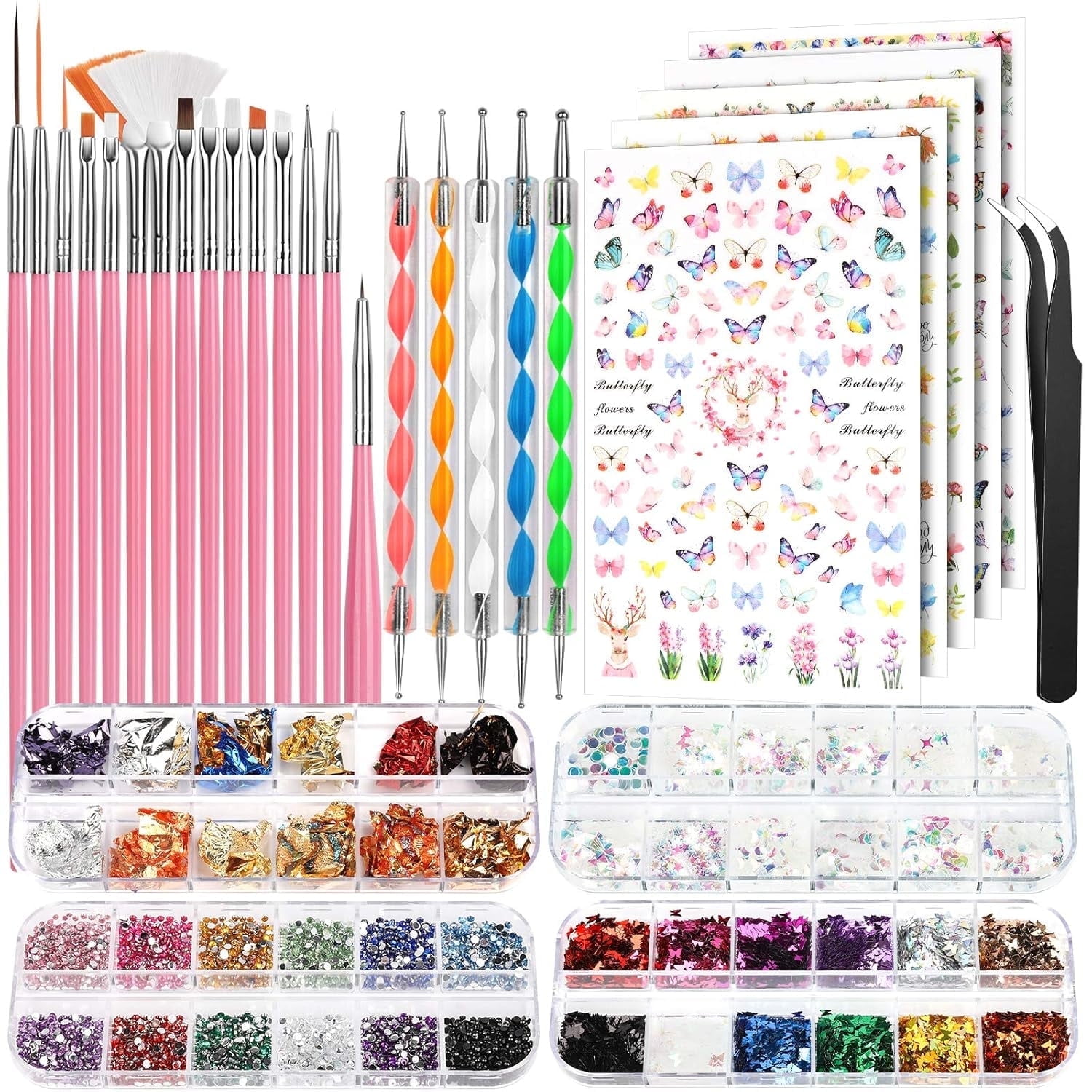 ODDPC Nail Art Brushes Set, Nail Art Kit, Nail Design Kit, Nail Art ...