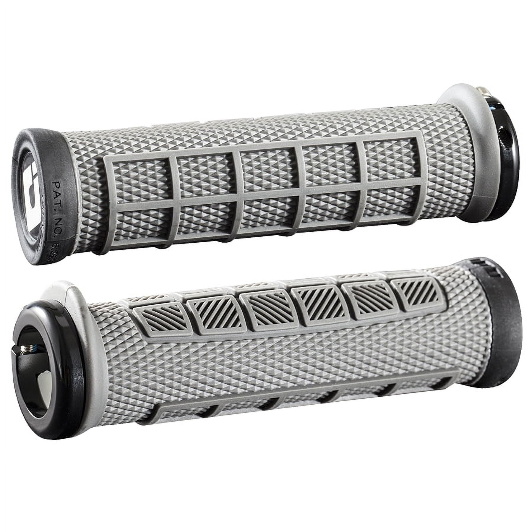 ODI Elite Pro Grips - Graphite Black Lock-On Half Waffle Flangeless ...