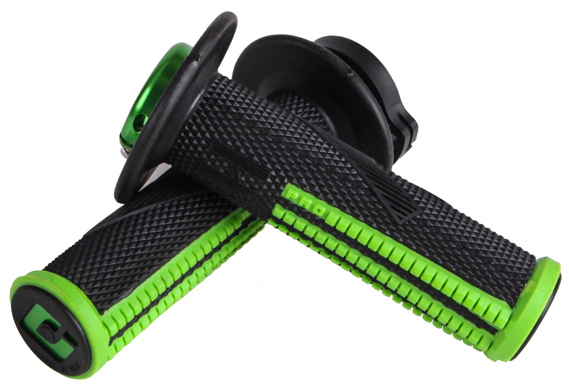 ODI Emig Pro V2 Black/Green Lock-On Grips (H36EPBN) - Walmart.com