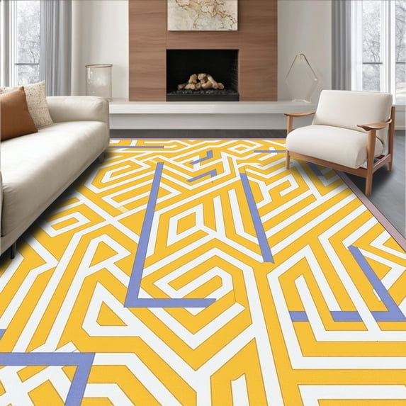 ODIKA 2x3 Machine Washable Non-Slip Area Rug, Artisan Maze Featuring ...