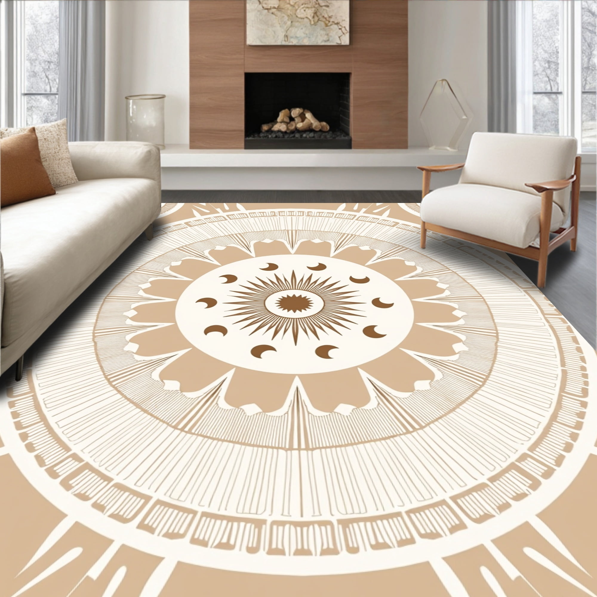 ODIKA 2'x3' Machine Washable Non-Slip Area Rug, Astral with Lunar Phase ...