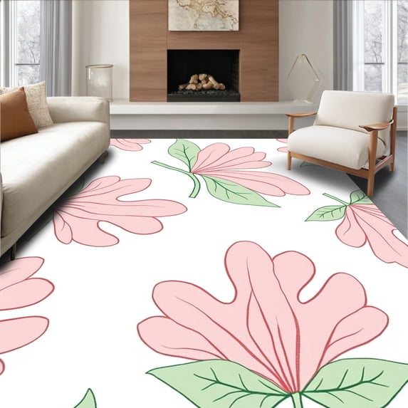 ODIKA 2'x3' Machine Washable Non-Slip Area Rug, Botanical Bloom ...