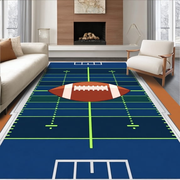 ODIKA 2'x3' Machine Washable Non-Slip Area Rug, Gridiron Field Central ...