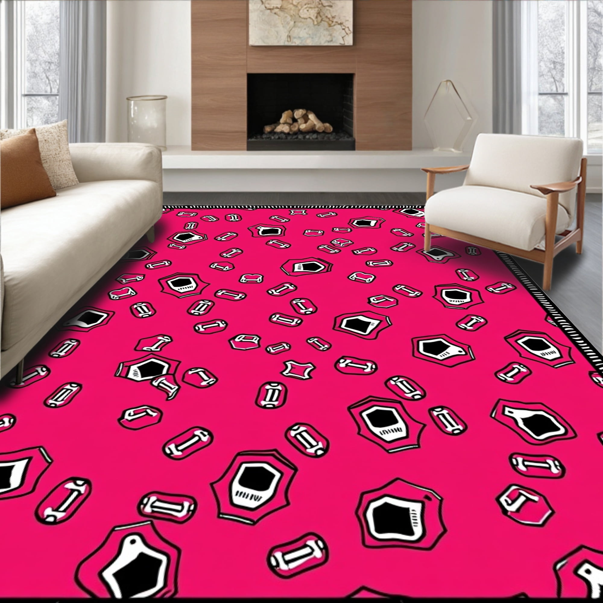 ODIKA 2x3 Machine Washable Non-Slip Area Rug, Modern Interlocking ...