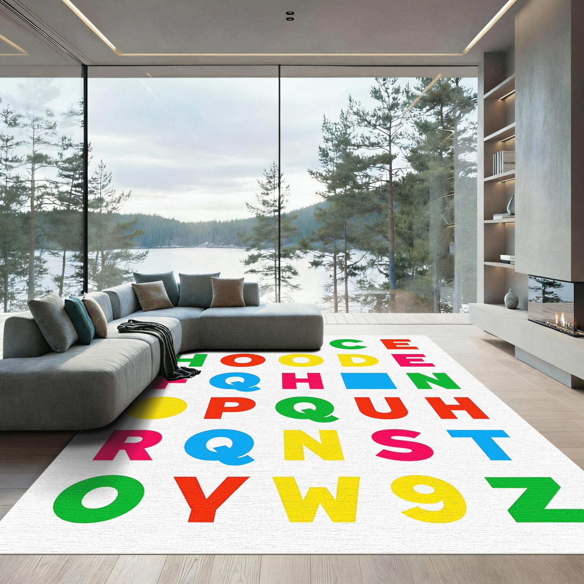 ODIKA 2'x3' Machine Washable Non-Slip Area Rug, Radial Montessori ...