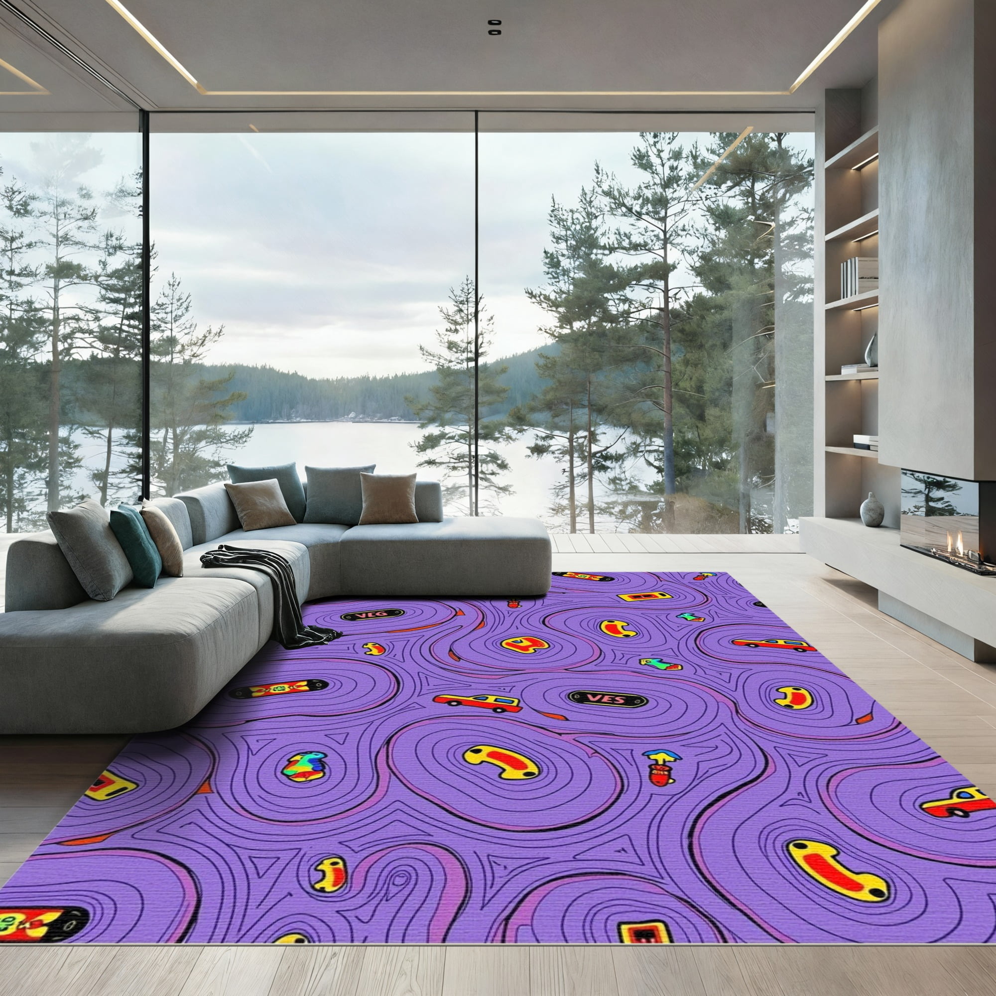 ODIKA 3x5 Machine Washable Non-Slip Area Rug, Educational ABC Street ...