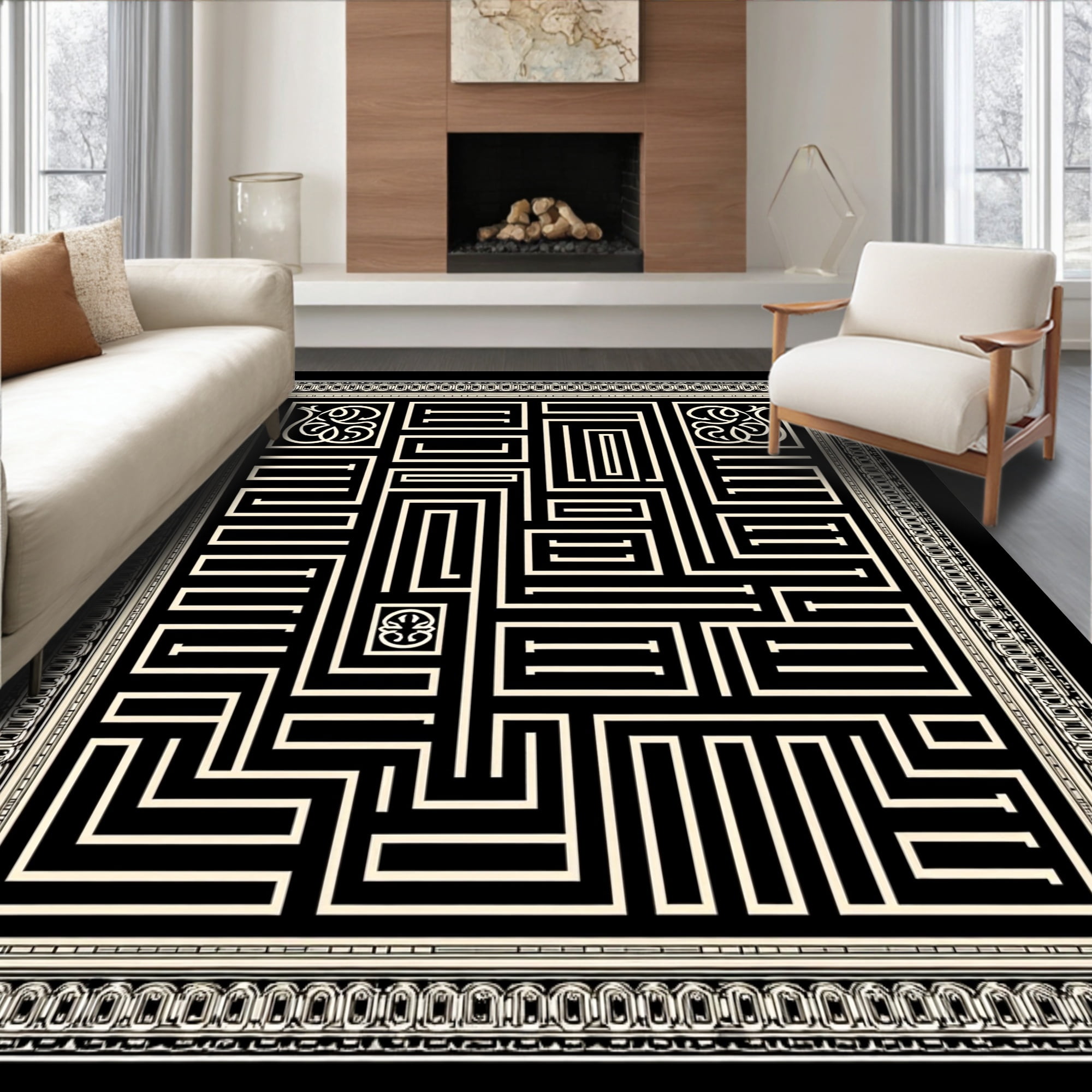 ODIKA 3'x5' Machine Washable Non-Slip Area Rug, Luxe Enchanting ...