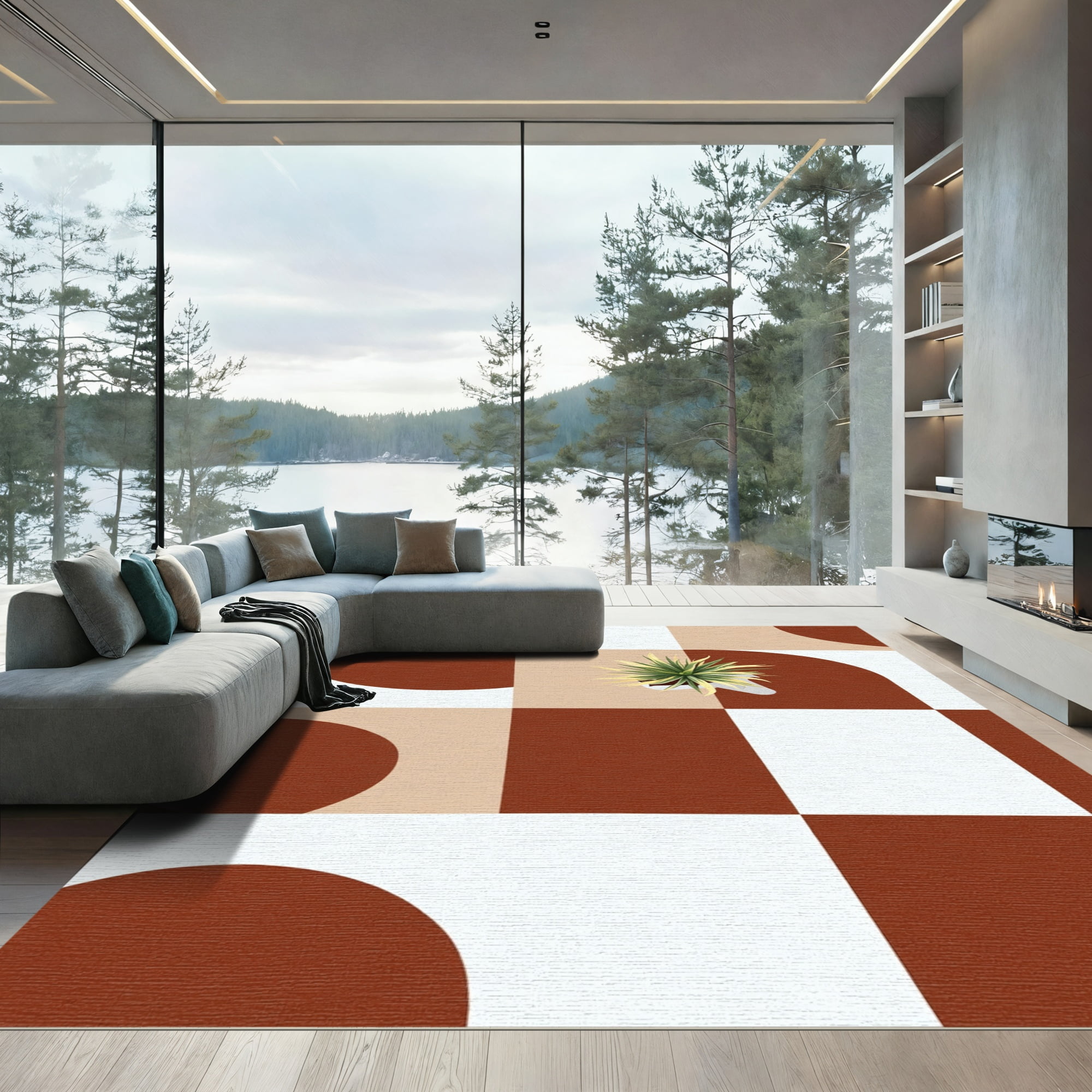 ODIKA 4'x6' Machine Washable Non-Slip Area Rug, Artisan Inspired ...