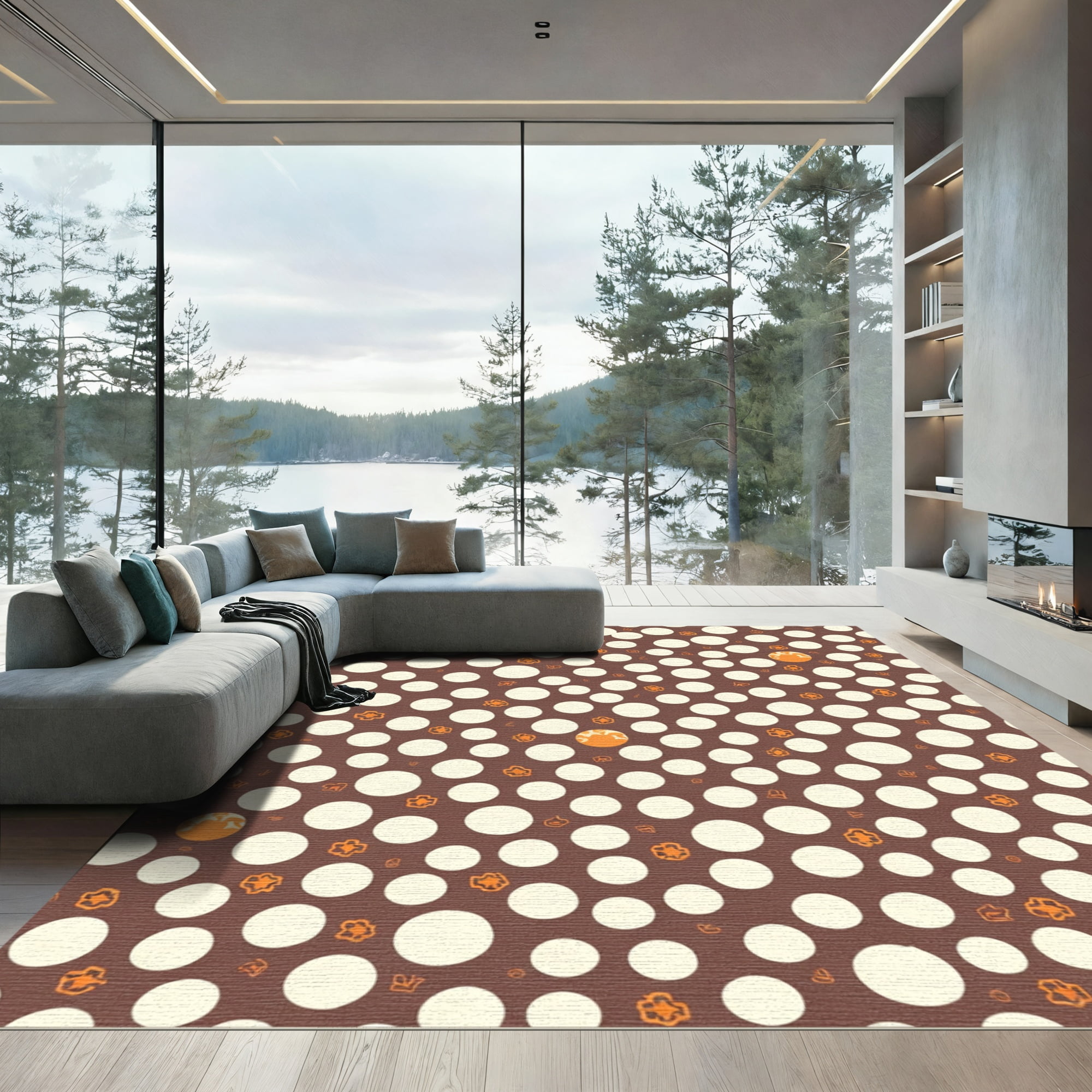 ODIKA 4x6 Machine Washable Non-Slip Area Rug, Bovine Inspired ...