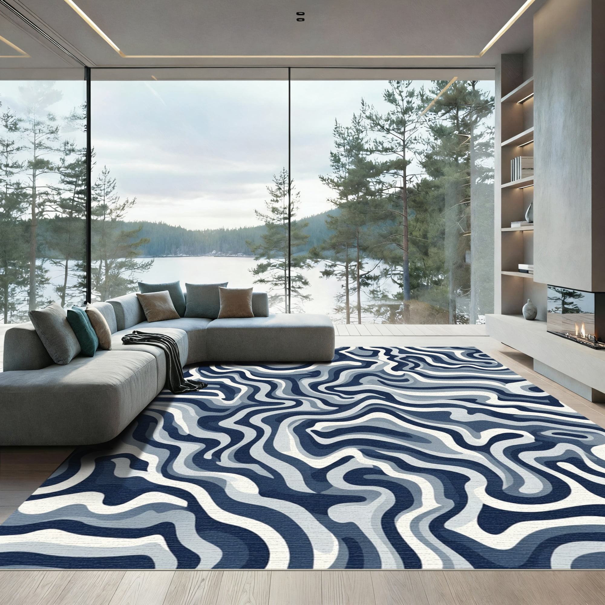 ODIKA 4'x6' Machine Washable Non-Slip Area Rug, Classic Holstein ...