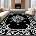 ODIKA 4x6 Machine Washable Non-Slip Area Rug, Inspired Floral Crest ...