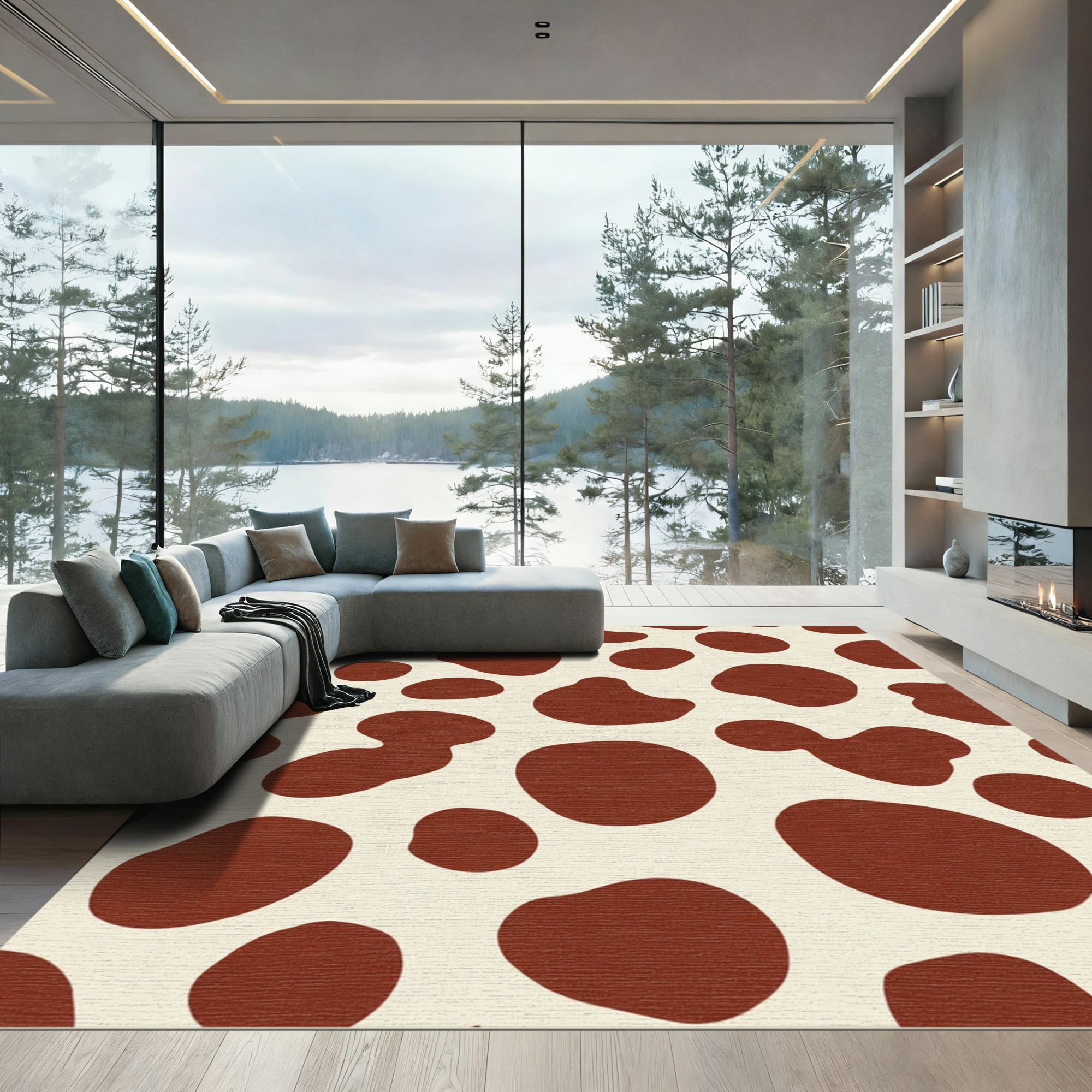 ODIKA 4'x6' Machine Washable Non-Slip Area Rug, Jungle Rhythm ...