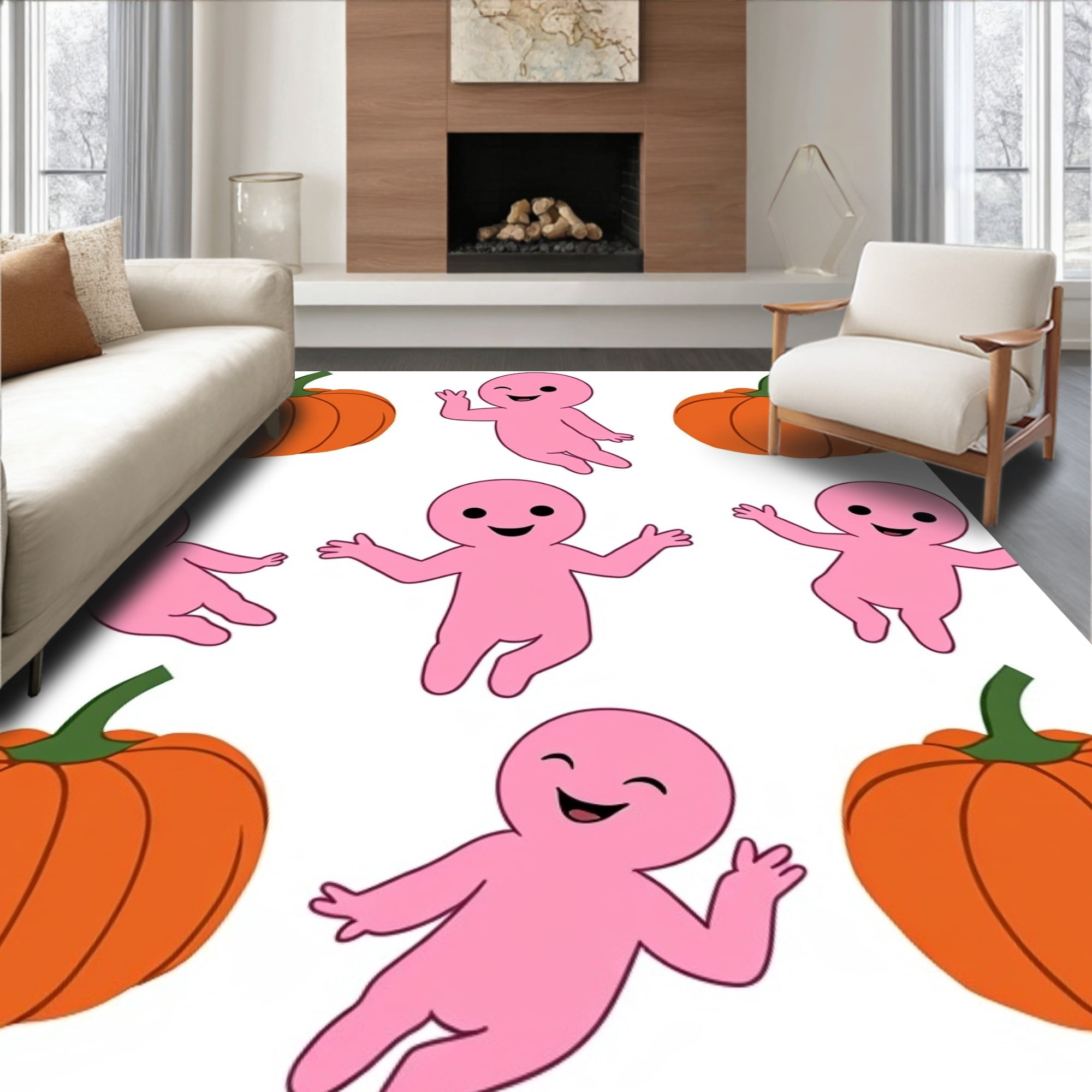 ODIKA 4x6 Machine Washable Non-Slip Area Rug, Mystical Phantom Gourd ...