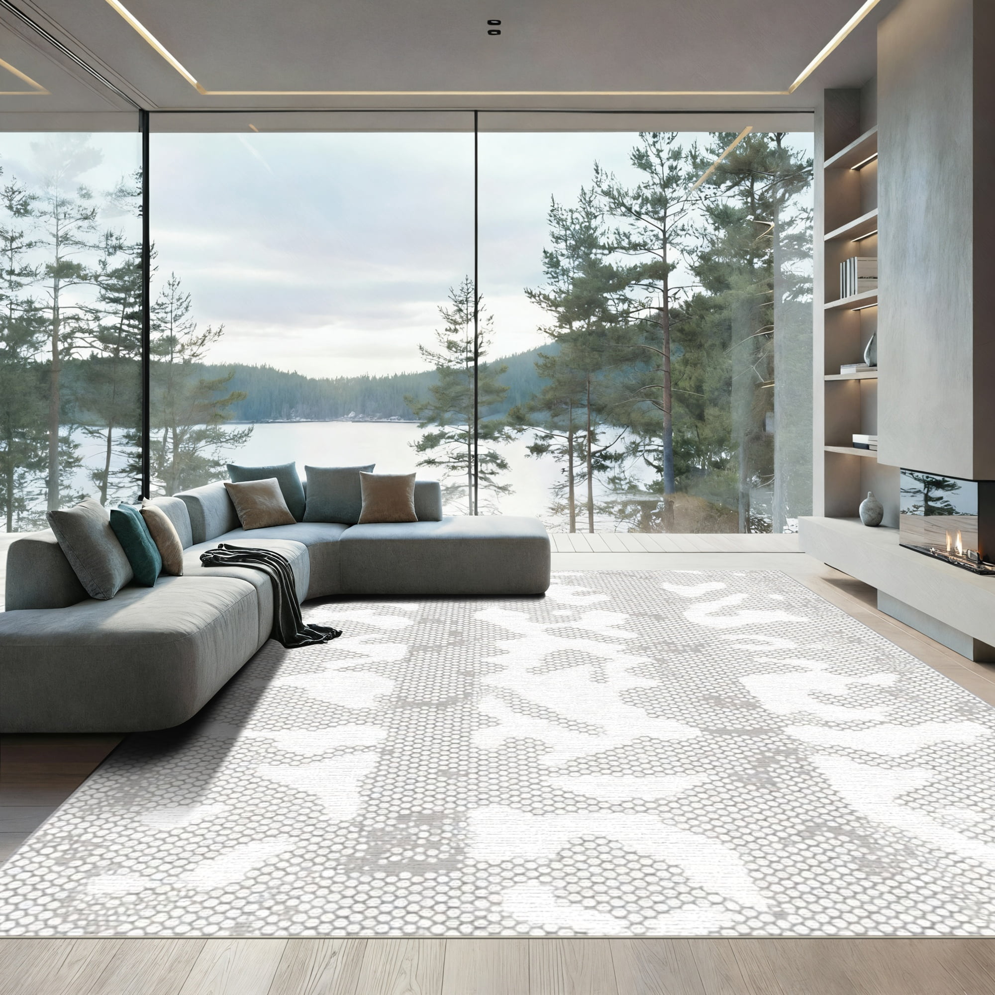 ODIKA 4'x6' Machine Washable Non-Slip Area Rug, Professional Wet With ...