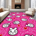 ODIKA 5'x7' Machine Washable Non-Slip Area Rug, Playful Mouse Face with ...