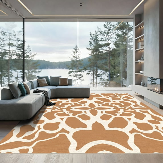 ODIKA 5'x7' Machine Washable Non-Slip Area Rug, Rustic Interlocking ...