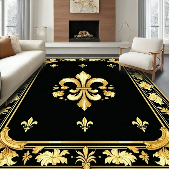 ODIKA 6x9 Machine Washable Non-Slip Area Rug, Baroque High Traffic Rug ...