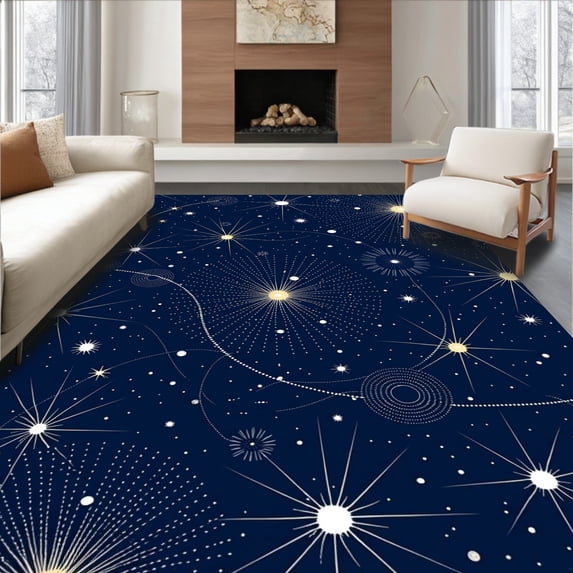 ODIKA 6x9 Machine Washable Non-Slip Area Rug, Celestial Constellation ...