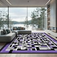 ODIKA 6'x9' Machine Washable Non-Slip Area Rug, Interlocking Checkered ...